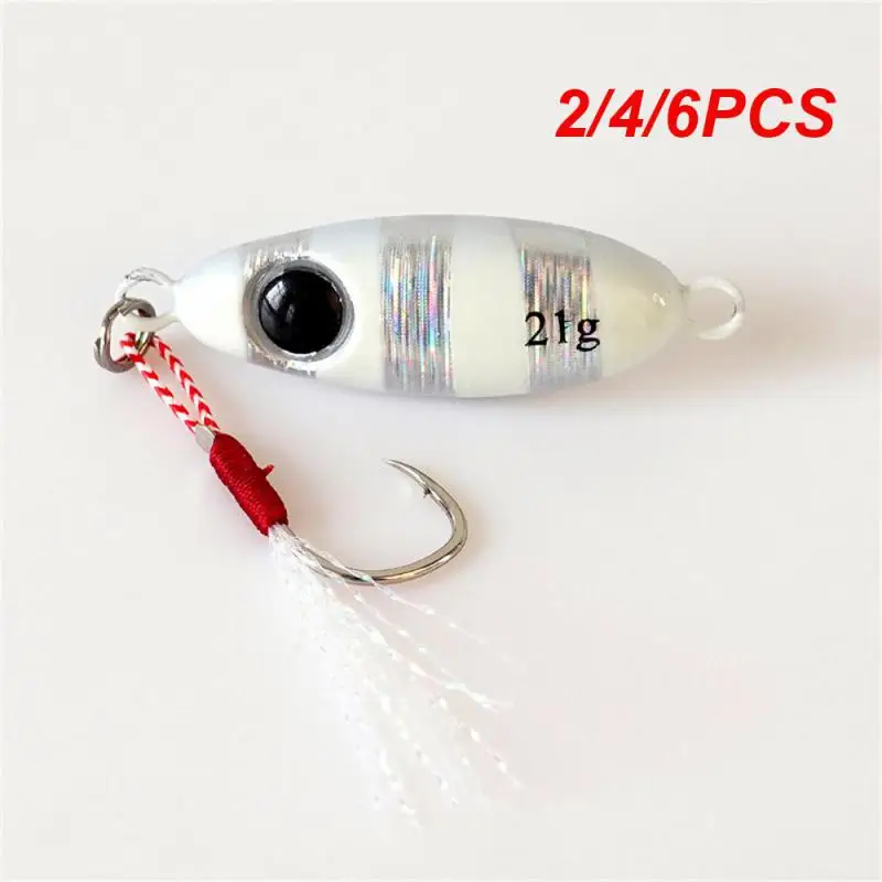 2-4-6PCS-Metal-Bait-Sub-micro-Iron-Plate-Luminous-Single-Hook-Fishing ...