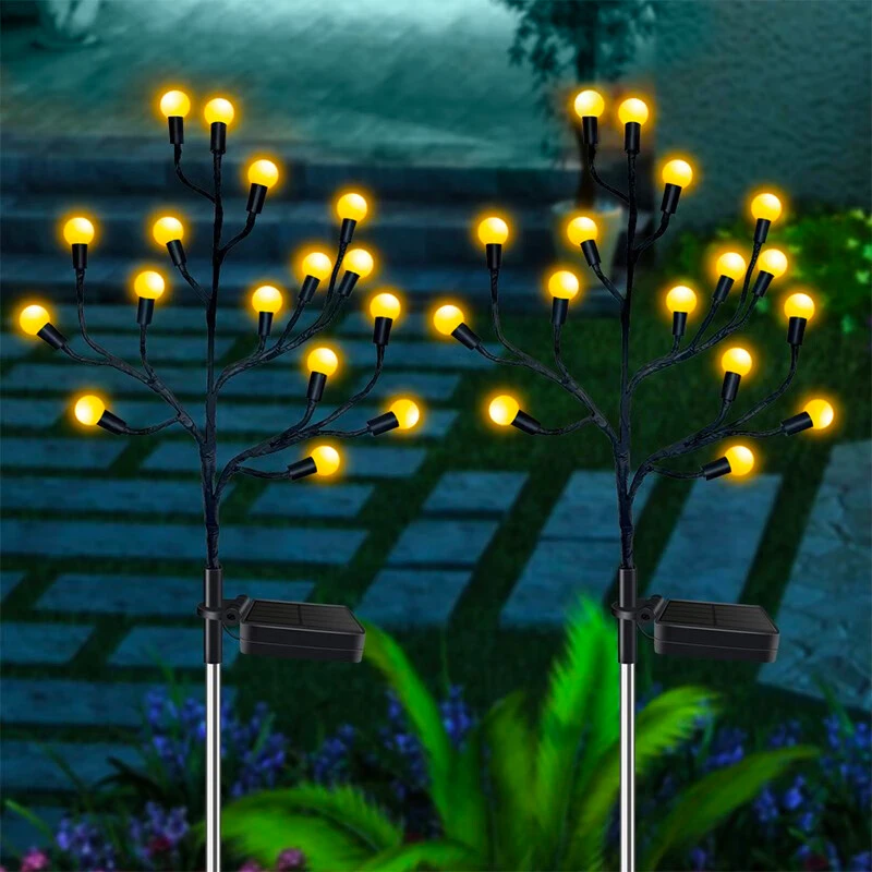 20LED Solar Firefly Tree Lights Garden Decoration Pathway Solar Lamp ...