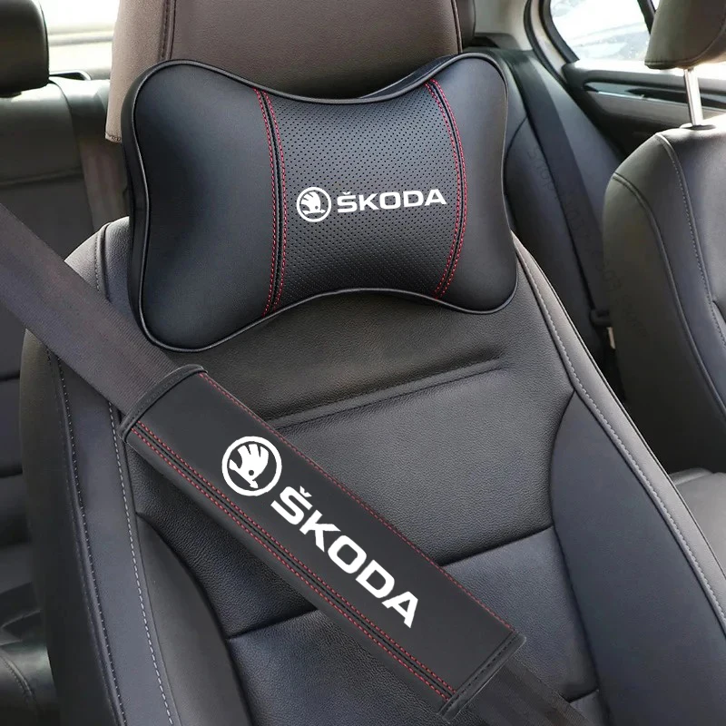 Car-Neck-Pillow-Belt-Protect-Shoulder-Pad-For-Skoda-Octavia-Fabia-Rapid ...