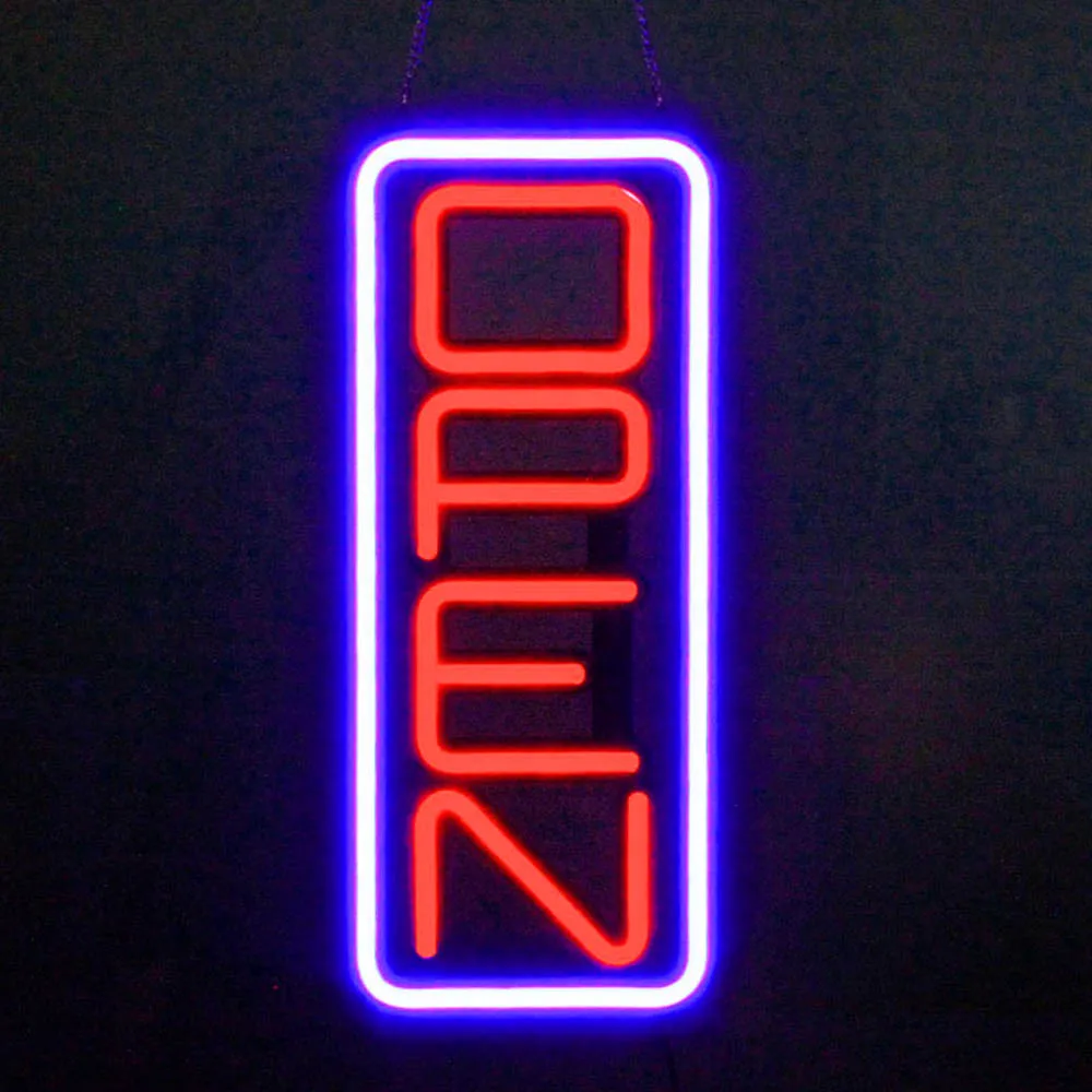 Vertical Neon Open Signs