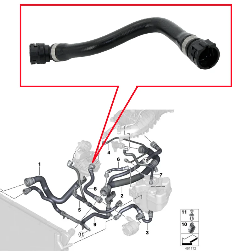 17128634285 Engine Coolant Hose For BMW F20 120i 125i F22 F23 218i 220i ...