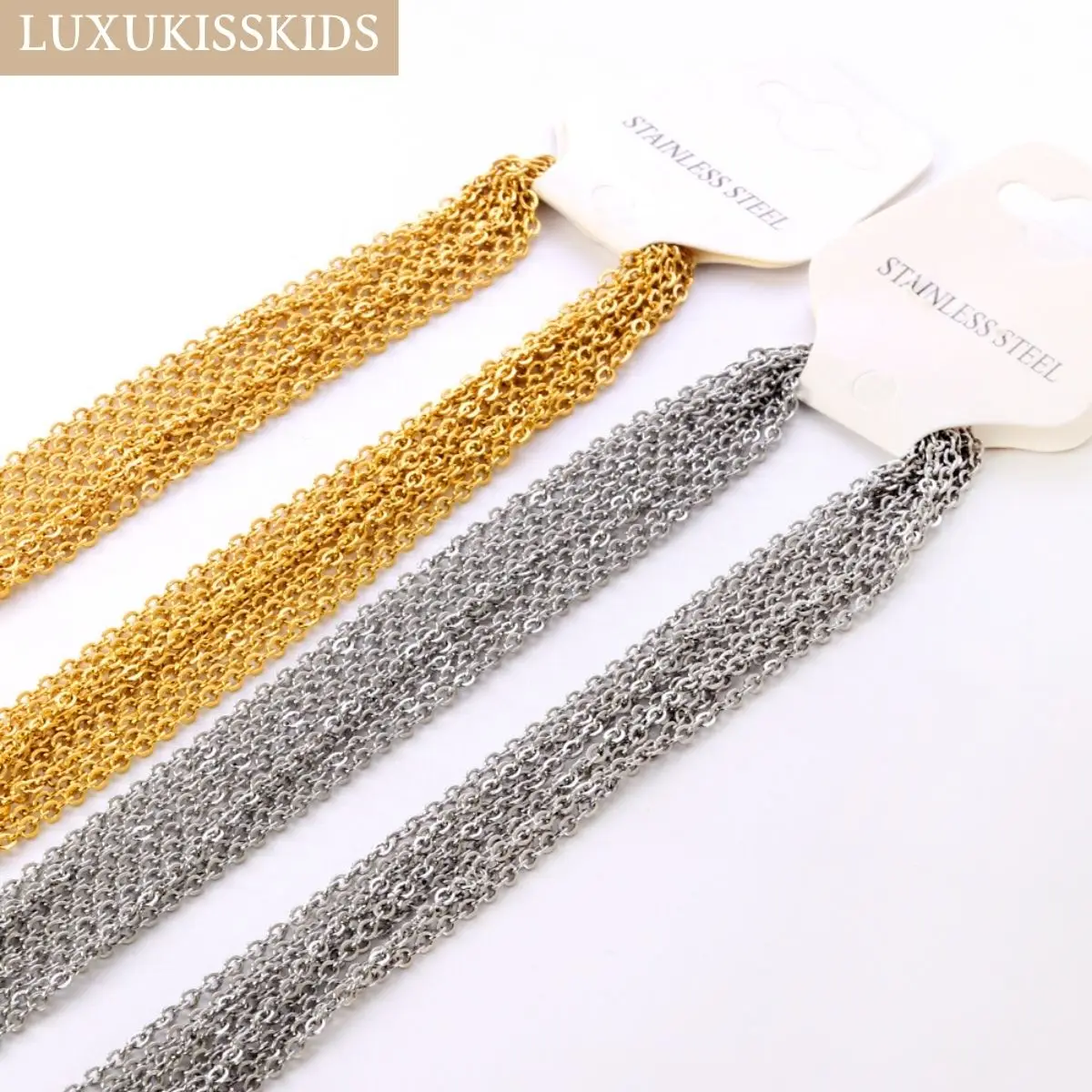 LUXUKISSKIDS-cadenas-de-acero-inoxidable-para-mujer-collar-de-cadena-en ...