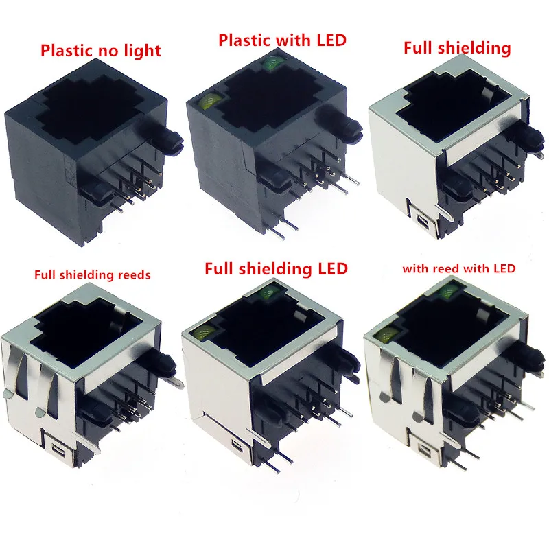 5PCS-RJ45-Network-Crystal-Head-Socket-8P8C-Network-Cable-Interface ...