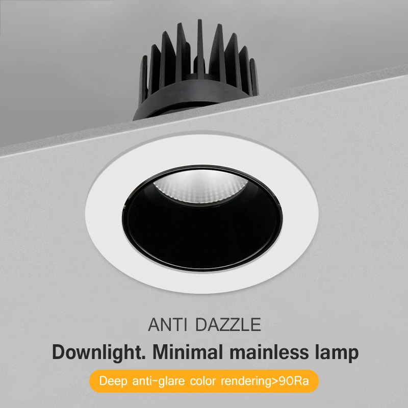 Anti Glare Recessed LED Downlight 12W 7W 220V 110V Recessed Spot light led Ceiling lighting for ...