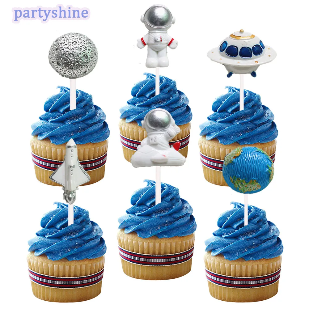 6PCS-Astronaut-Cupcakes-Topper-Resin-Spaceman-Cake-Topper-For-Kids-Boys ...