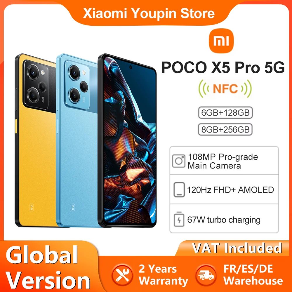 Versão global poco x5 pro 5g smartphone 128gb/256gb snapdragon 778g ...