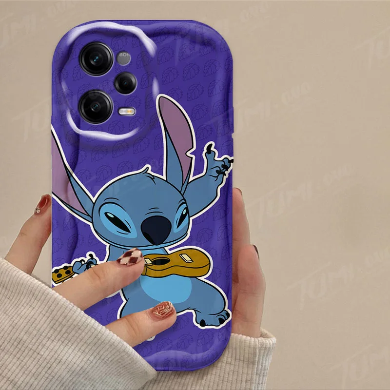 Cartoon Disney Stitch 3D Wave Case For Xiaomi Redmi 12 12C 12R 11A 13C ...