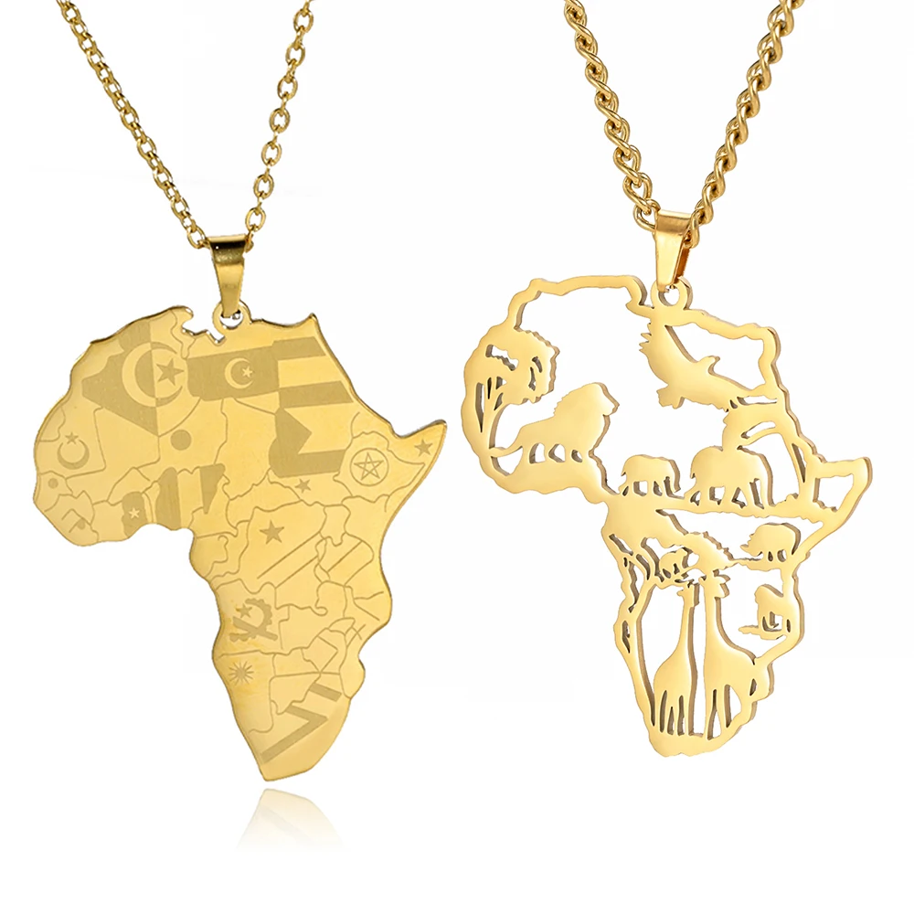 Dawapara-Collier de contour de carte de l'Afrique, animaux de tribu ...