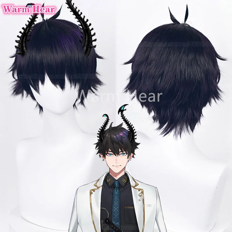 Vtuber Ren Zotto NIJISANJI EN ILUNA 리조토 렌 조토 가발, 30cm 짧은 내열성 합성 머리 코스프레 ...