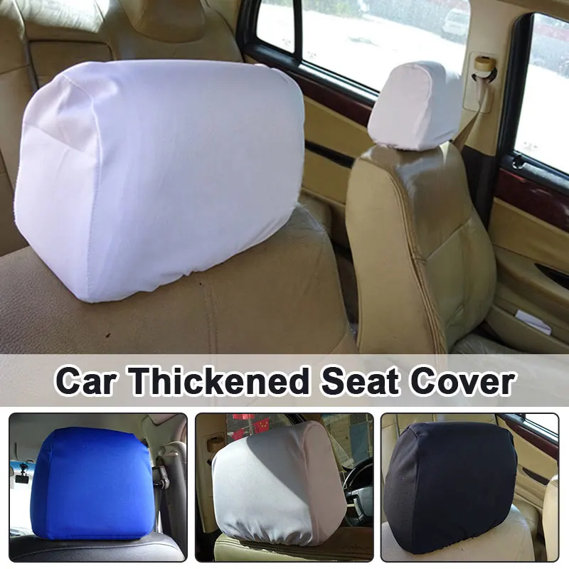 2Pcs Car Headrest Dust Cover Seat Cap Universal All Inclusive Headrest ...