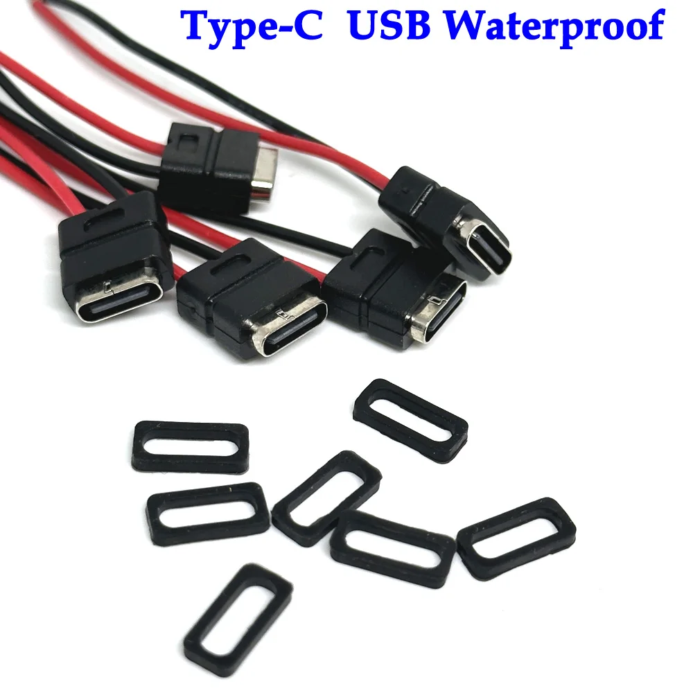 1-10pcs-USB-Type-C-Waterproof-Connector-Type-C-With-card-buckle-Female ...