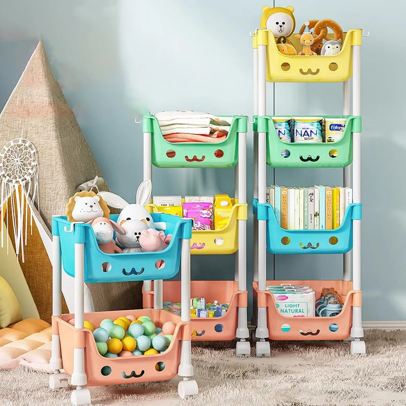 Toy-Storage-Trolley-Bookshelf-Snack-Rack-For-Children-Storage-Organizer ...