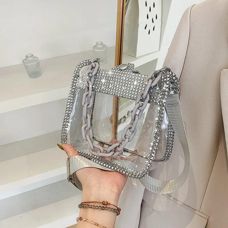 Clear Crossbody Bag for Women PVC Transparent Single Shoulder Chain ...