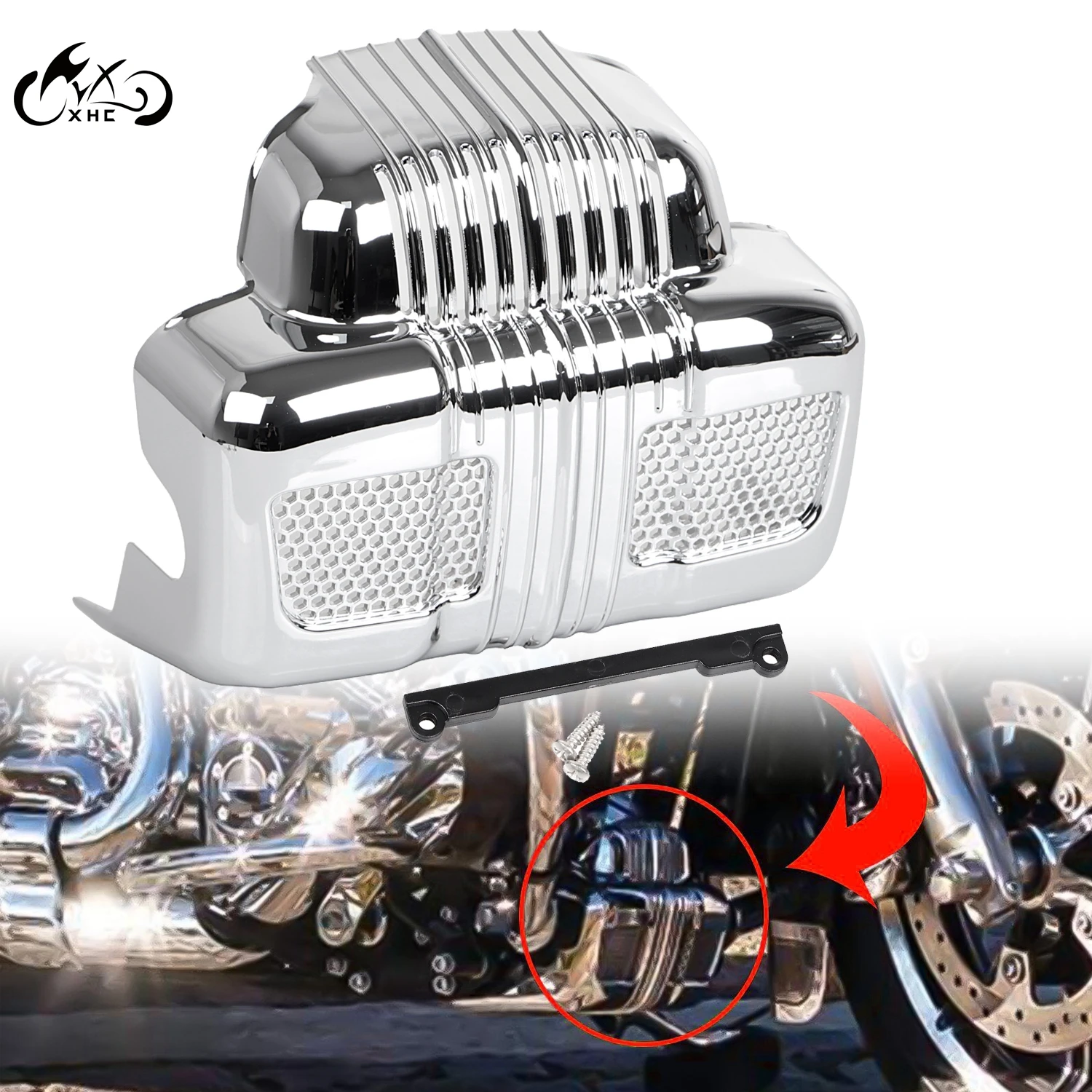 Chrome-Motorcycle-ABS-Plastic-Coolant-Pump-Cover-Fit-For-Harley-Road ...