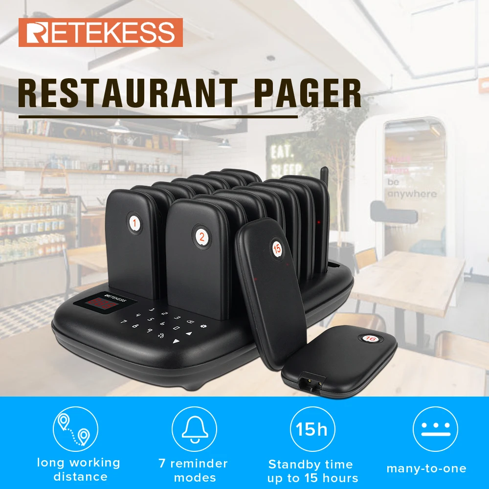 Retekess-TD175-Restaurant-Pager-Calling-System-16-Coasters-Buzzer ...
