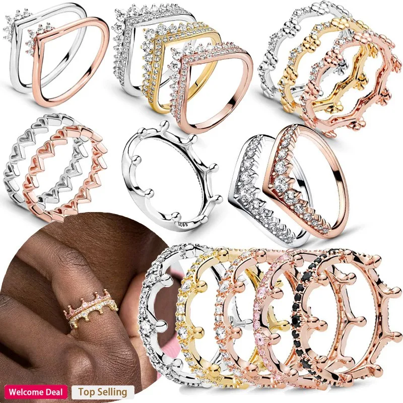 925-Sterling-Silver-Popular-Shining-Charming-Princess-Crown-Original ...