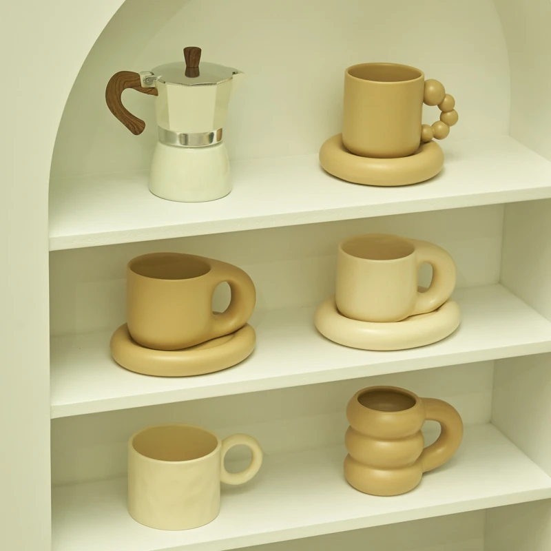 Floriddle Ceramic Mug with Saucer Coffee Cups and Saucers Home Office ...