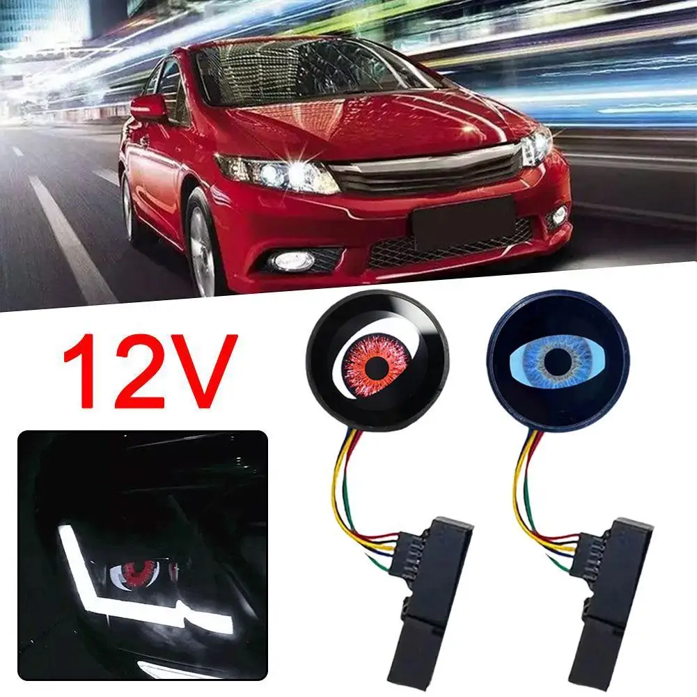 Dynamic-Devil-Eyes-Lens-Lights-For-12v-Car-Demon-Eye-Red-Eye-Retrofit ...