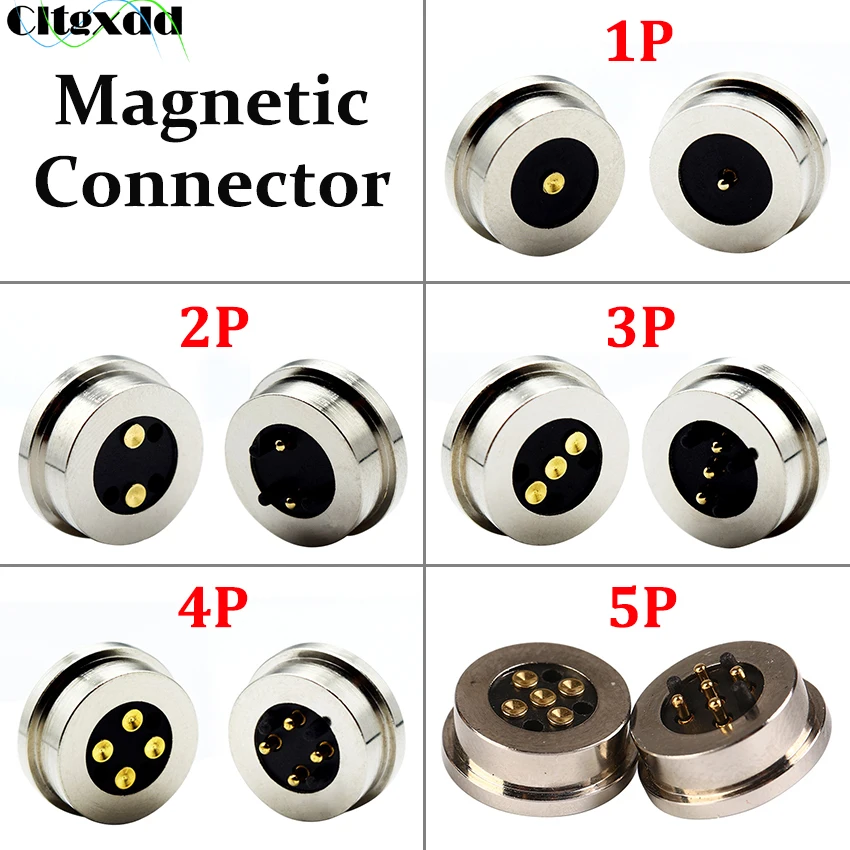 2-3-4-5P-Round-High-Current-Magnet-Suction-Spring-Pogo-Pin-Male-Female ...