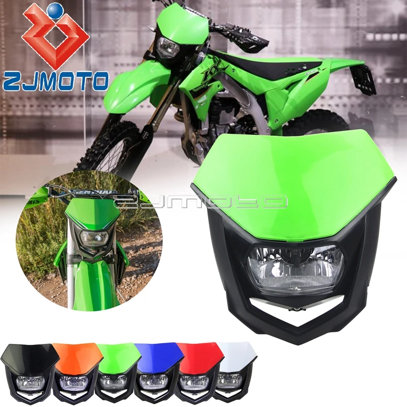 Universal Green Dirt Bike Dual Sport Headlight Fairing Motocross Enduro ...