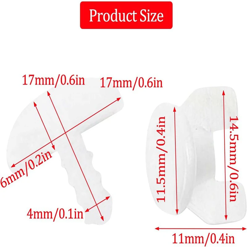 【MQ124】20Pcs White Plastic Curtain Track Stoppers Easy Installation ...