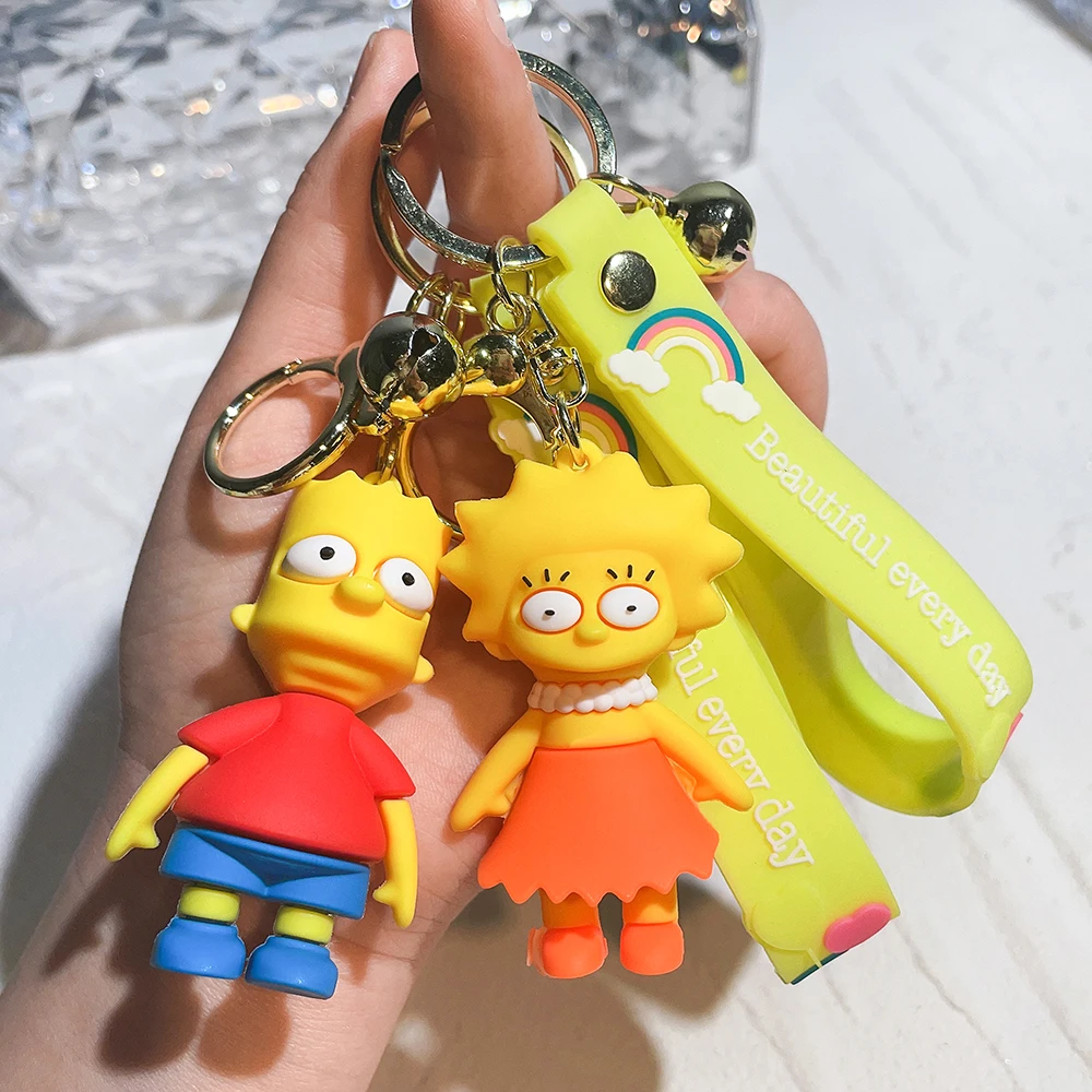 Cartoon-The-Simpsons-Pendant-Keychain-Key-Ring-Anime-Action-Figures ...