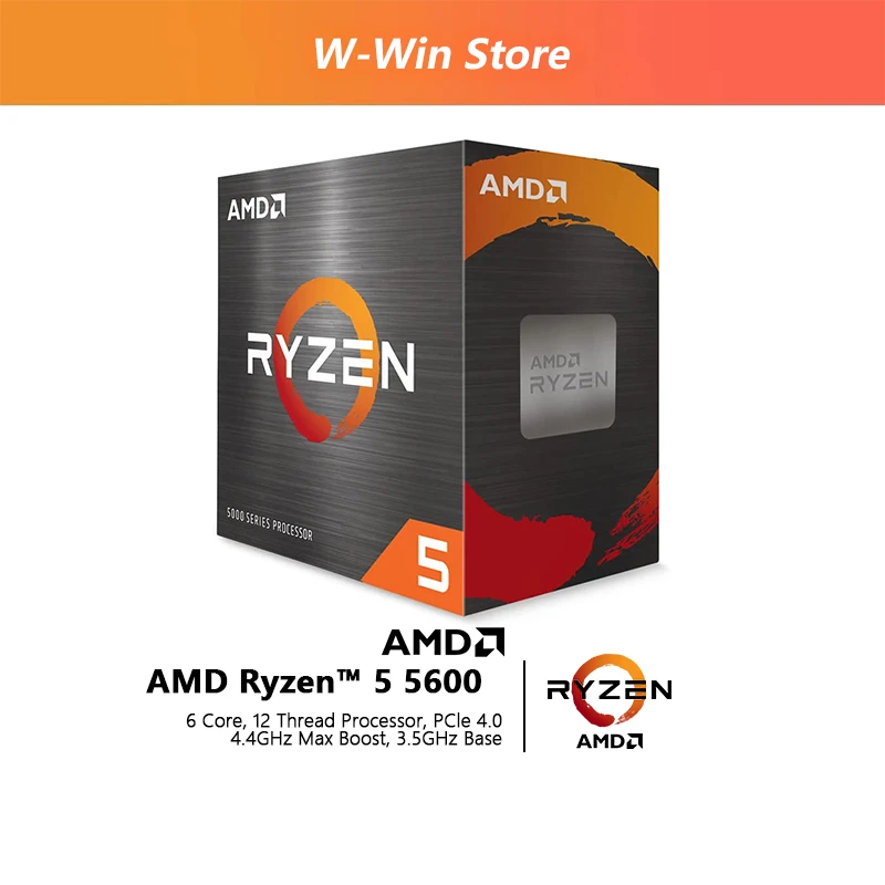 New AMD Ryzen 5 5600 R5 5600 3.5GHz 6-Core 12-Thread CPU Processor 7NM ...