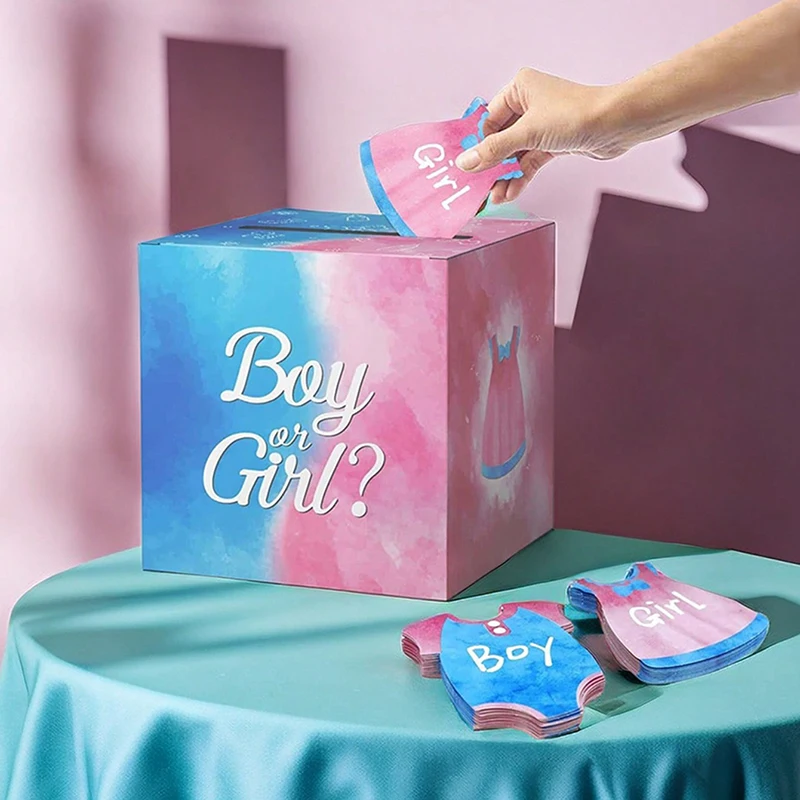 Baby-Gender-Reveal-Voting-Box-Meninos-e-Meninas-Baby-Shower-Game-Decora ...