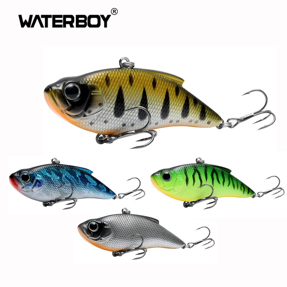 WATERBOY VIB Fishing Lure 7.5cm 16.5g Hard Artificial Vibe Lipless Plastic Vibration Noisy ...