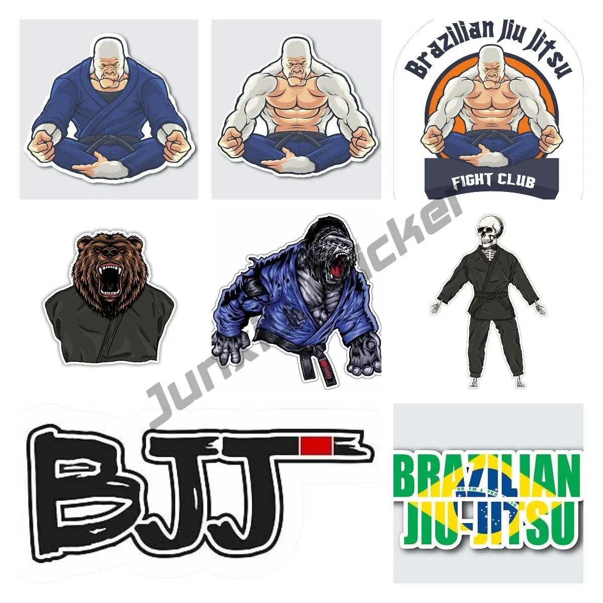 Gorilla-Jiu-Jitsu-Cool-Monkey-MMA-Car-Bumper-Vinyl-Decal-BRAZILIAN-JIU ...