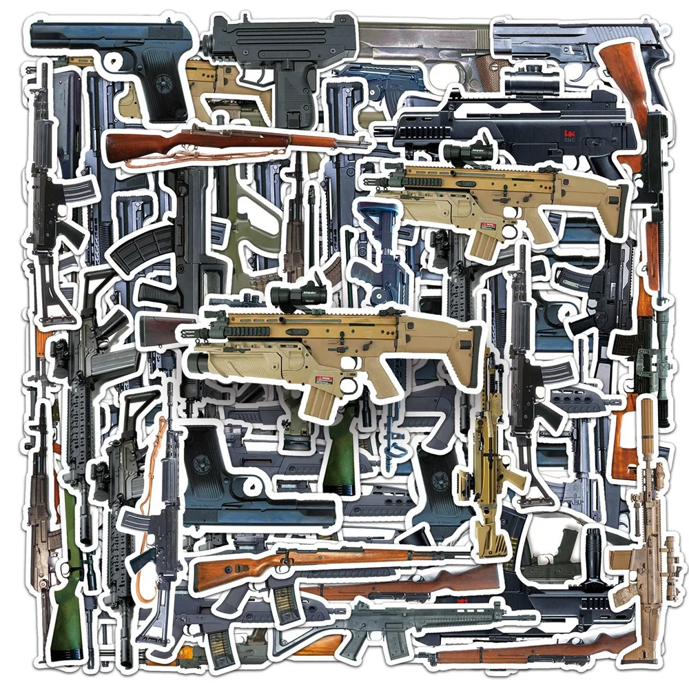 50pcs Military Firearm Sniper Gun Stickers For Suitcase Phone Case Ipad ...