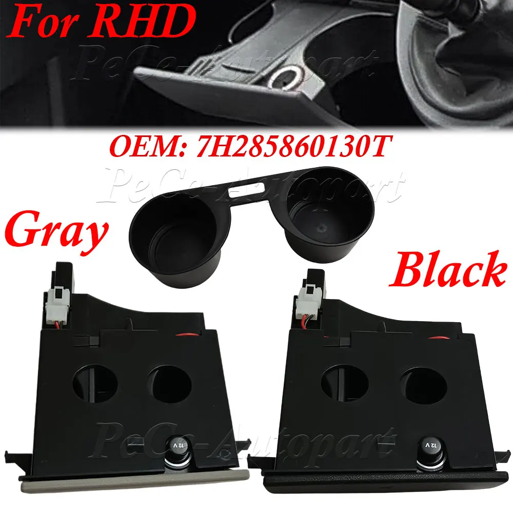 Right-hand Drive Grey/Black Center Console Cup Holder For VW T5 ...