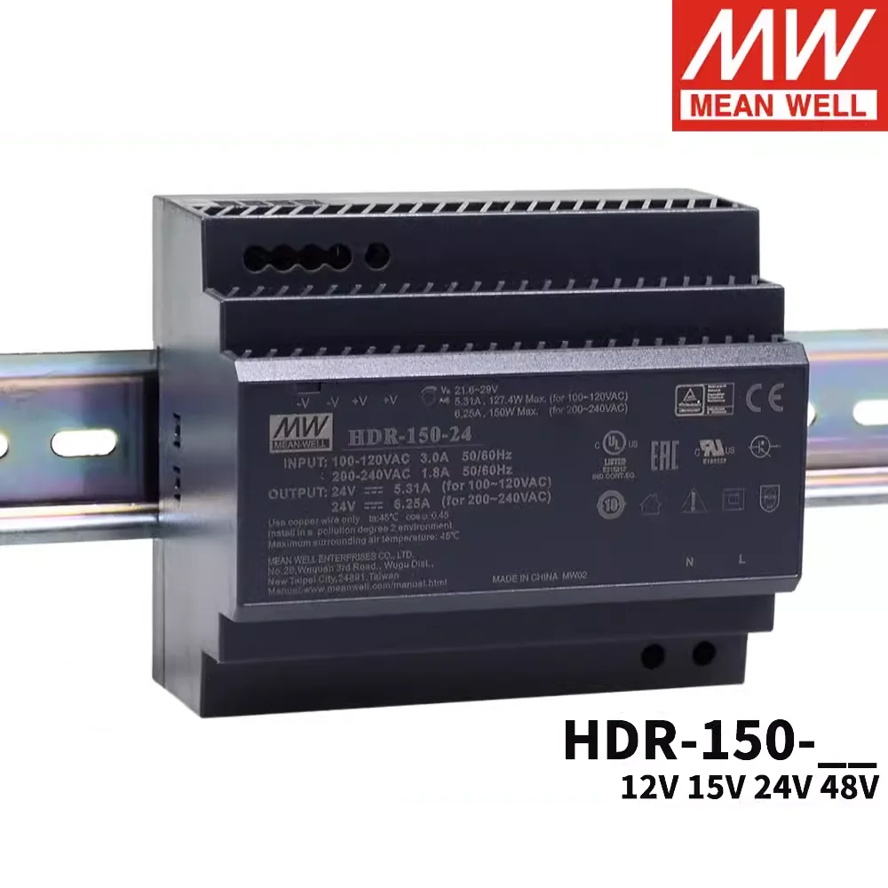 Original-Mean-Well-HDR-150-series-12V-15V-24V-48V-meanwell-Ultra-Slim ...