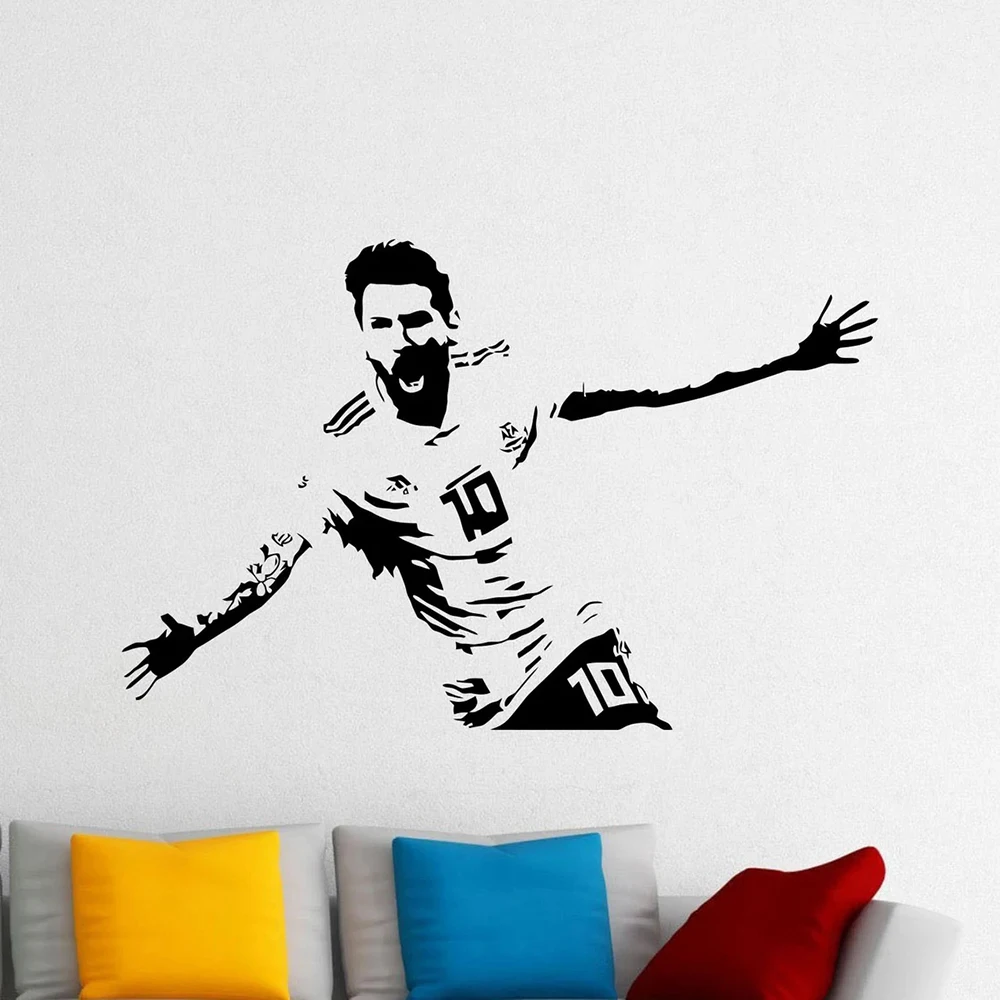 Messi-Wall-Decal-Vinyl-Sticker-Football-Wall-Decor-Soccer-Player-Sign ...