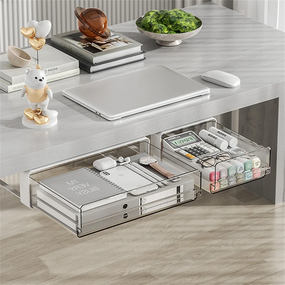 Drawer-Storage-Box-Under-Table-Hidden-Self-Adhesive-Drawer-Type-Storage ...