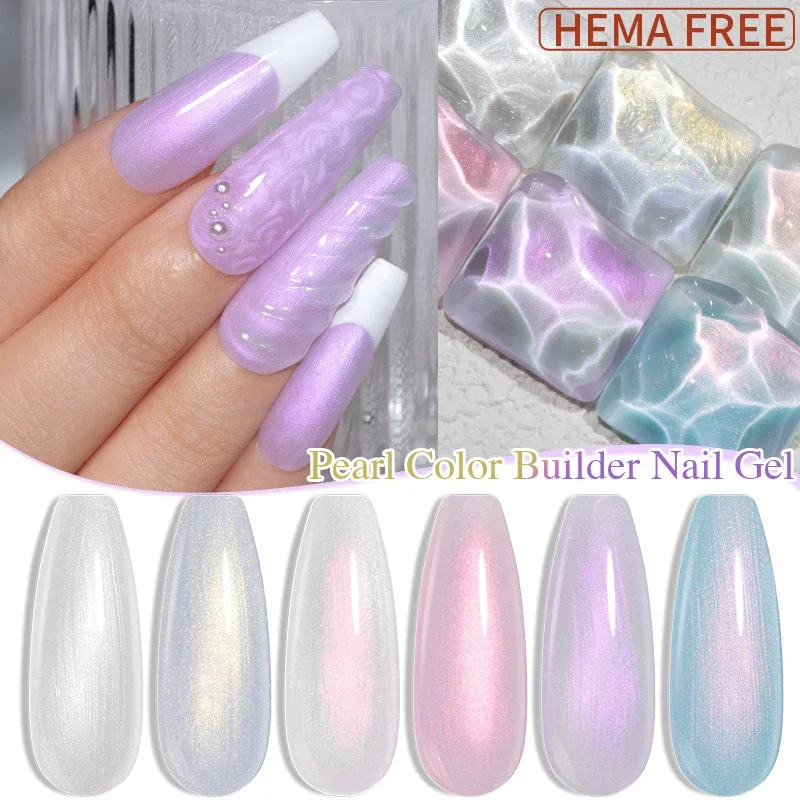 BOZLIN-Pearl-Color-Builder-Nail-Gel-6-Colors-Thread-Shell-Aurora-Pink ...