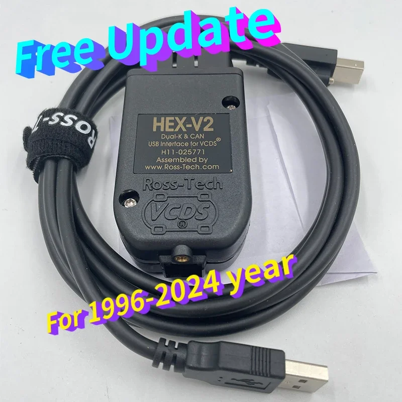 2024 Real V2 24.7 VCDS HEX V2 Usb Interface ST32F415 Vag Com VAG Diagnostic Coding Function Free ...