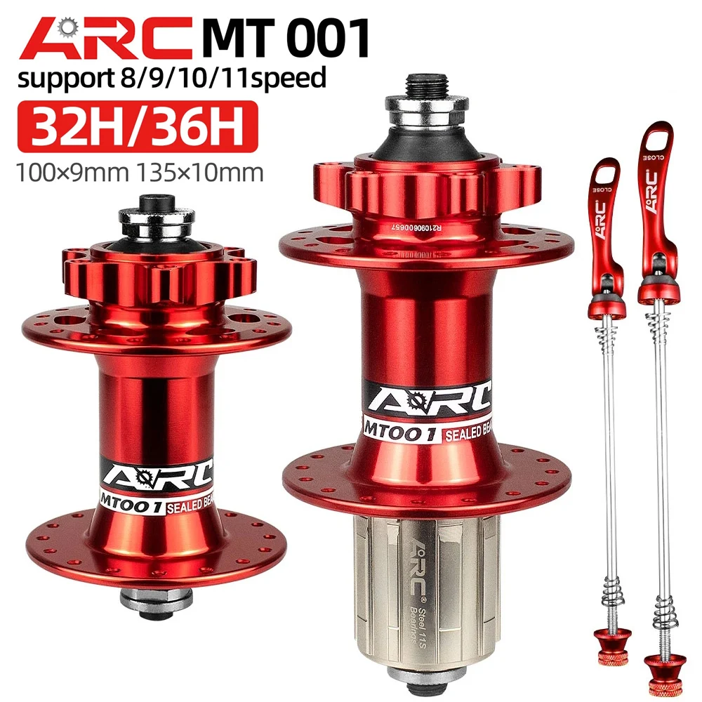 ARC 001 Front Rear QR Hub,32/36H Bike Disc Sealed Bearing Quick Release ...