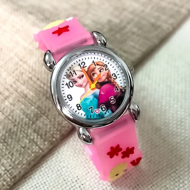 Disney Frozen Cartoon Children Watches Soft Rubber Strap Quartz Watch ...
