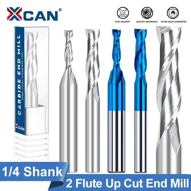 XCAN-End-Mill-UP-Cut-Spiral-Router-Bit-1-4-6-35mm-Shank-Carbide-Milling ...