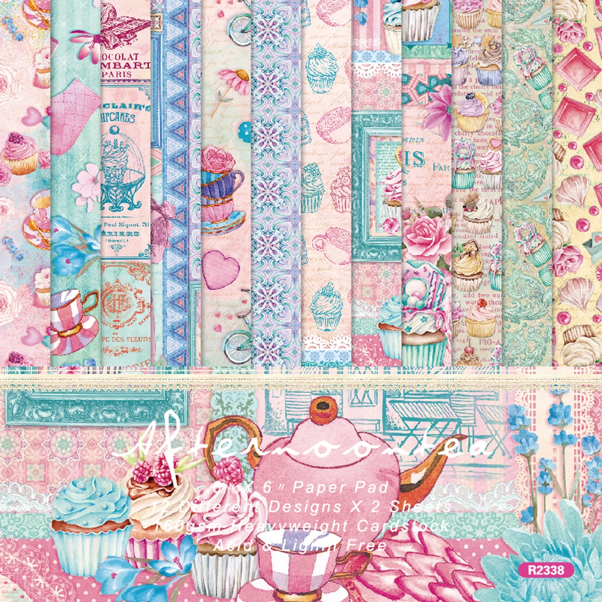 KLJUYP-24-sheets-6-X6-Cute-Cupcakes-Teapot-Scrapbook-paper-Scrapbooking ...