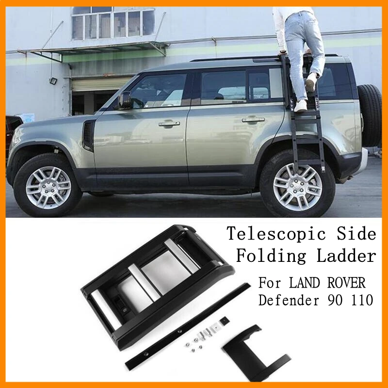 Telescopic Side Folding Ladder For LAND ROVER Defender 90 110 2020 2021 ...