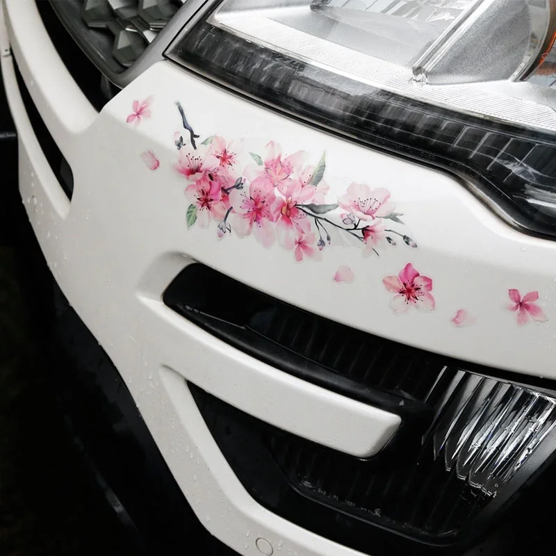 Pegatinas-florales-de-flor-de-cerezo-rosa-para-coche-calcoman-a-de ...