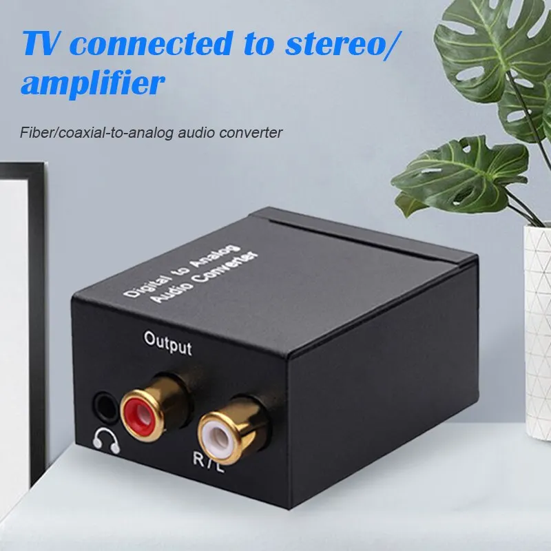 Digital To Analog Audio Converter 3 5mm Suitable For TV Audio Digital Coaxial Fiber Optic Analog ...