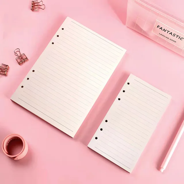 Macaron Color A5 A6 6 Ring Binder PU Clip-on Notebook Leather Loose Leaf Notebook Cover ...