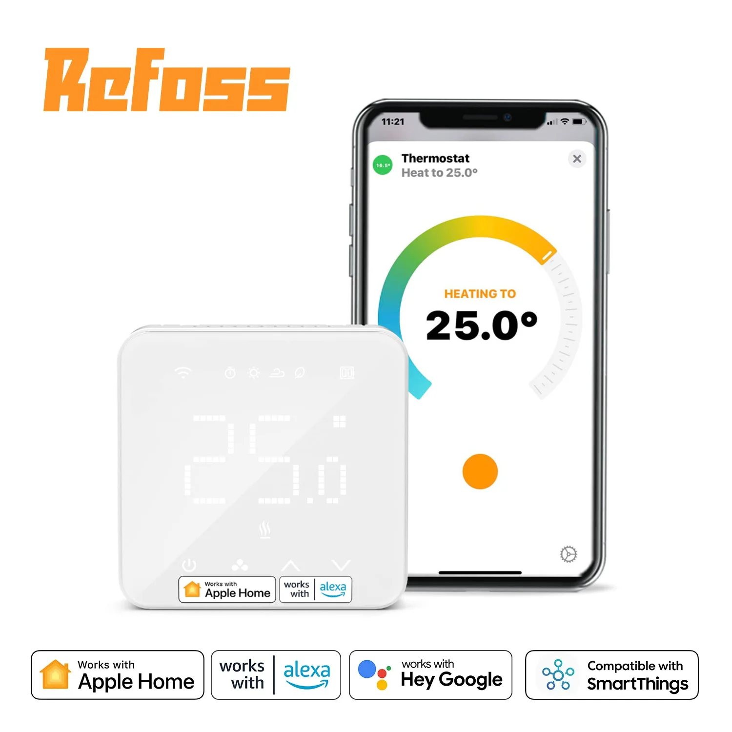 Refoss HomeKit Wi-Fi Smart Thermostat for Boiler/Water Underfloor ...