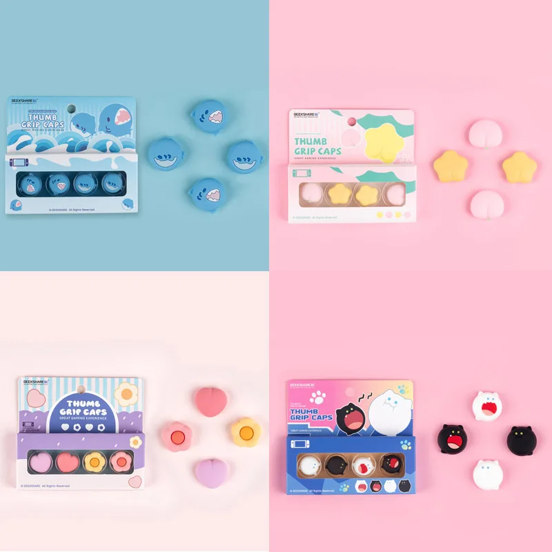 Super Cute Silicone Soft Joycon Thumb Stick Grip Cap Joystick Cover For ...