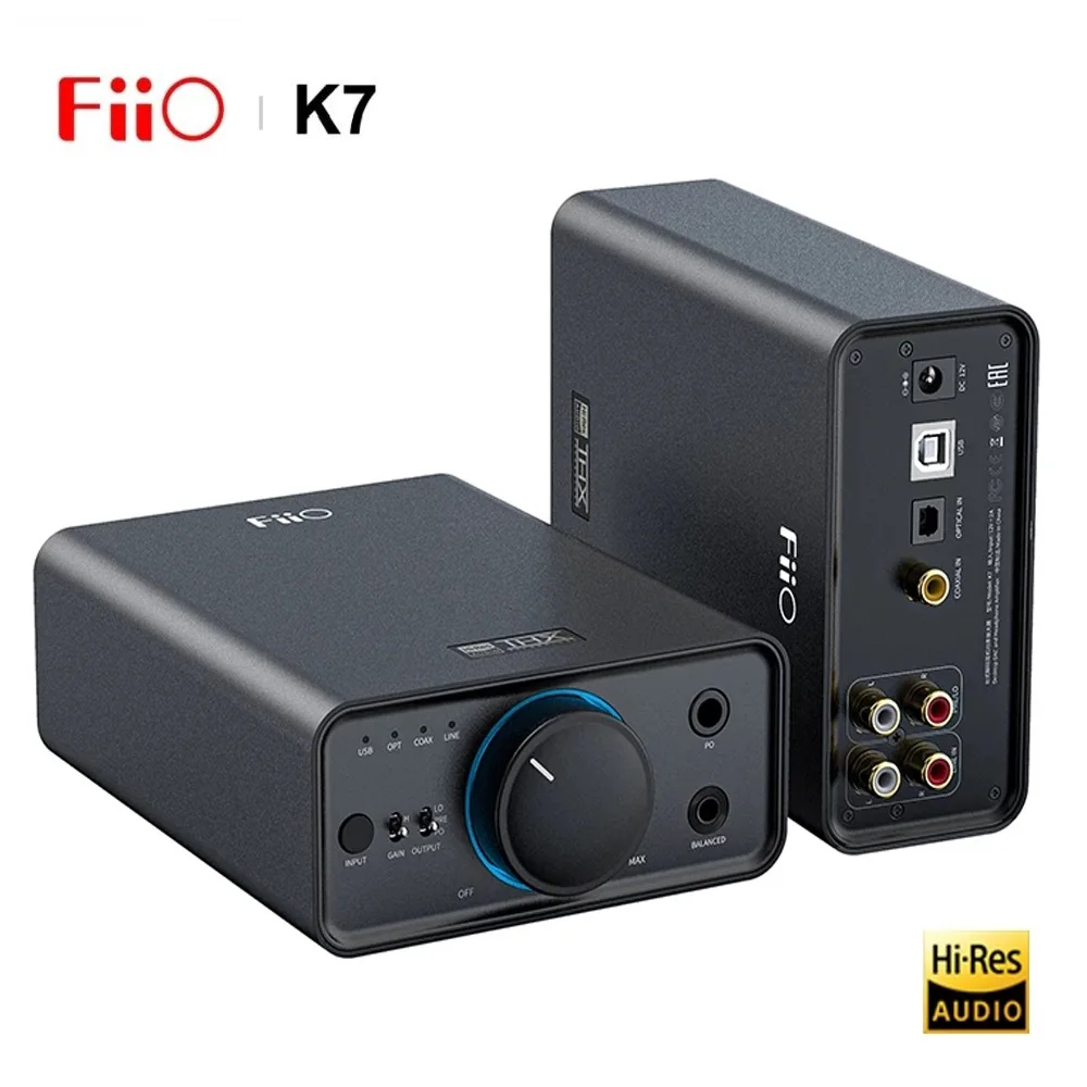 FiiO-K7-K7-BT-balanceado-HiFi-Desktop-DAC-Headphone-amplificador-AK4493S-2-XMOS-XU208-PCM384kHz ...
