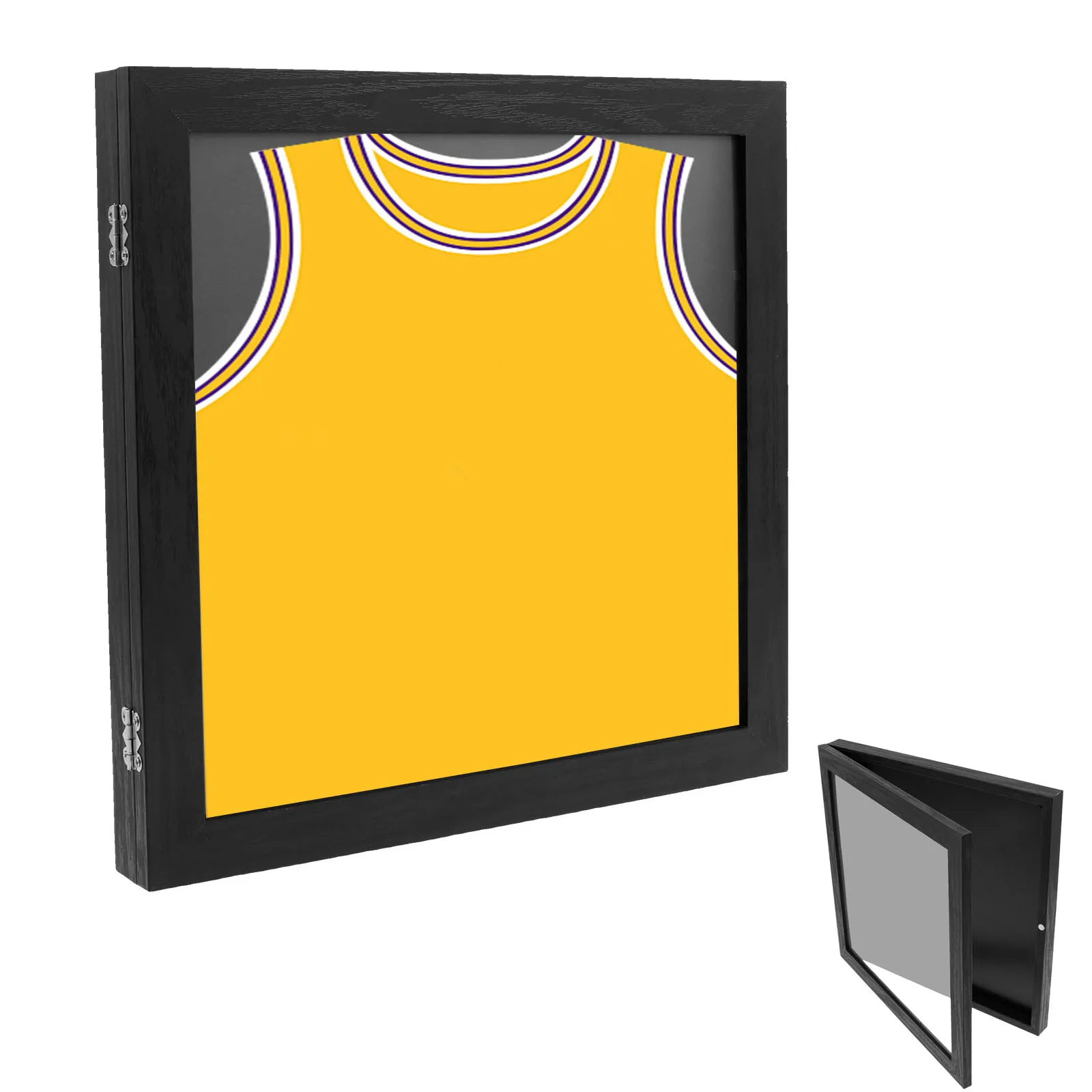 Wood T Shirt Display Frame Wall Mounted Jerseys Storage Box ...