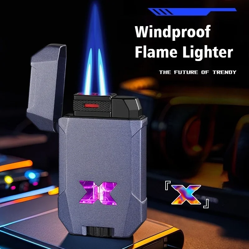 Double Fires Inflatable Windproof Lighter for Smokes Open Flame Cigar ...